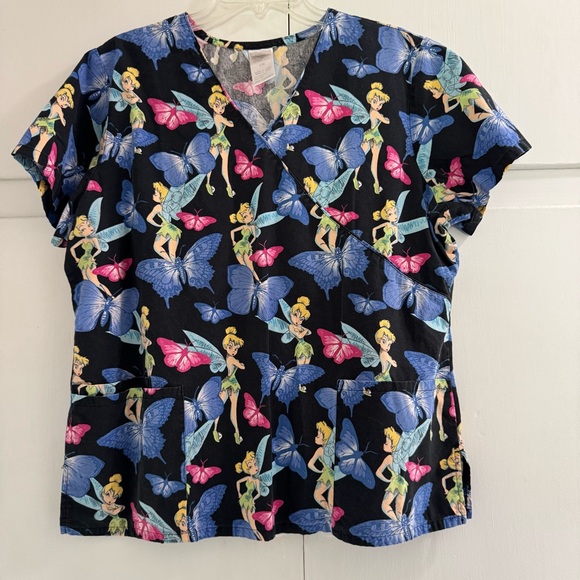 Disney | Tops | Xxsoldxxdisney Tinkerbell Butterfly Graphic Scrub Top ...